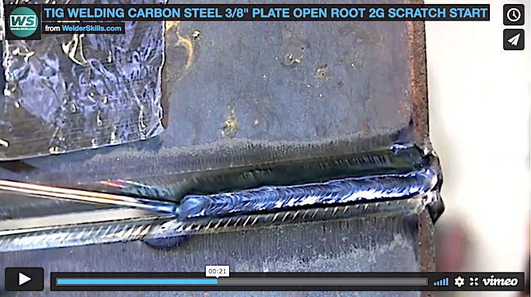 TIG Welding Carbon Steel plate 3/8" open root with scratch start