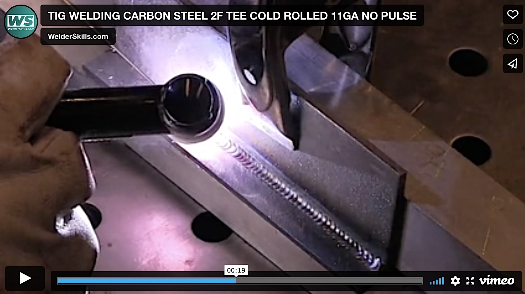 Carbon Steel TIG Settings 11ga tee with and without Pulse