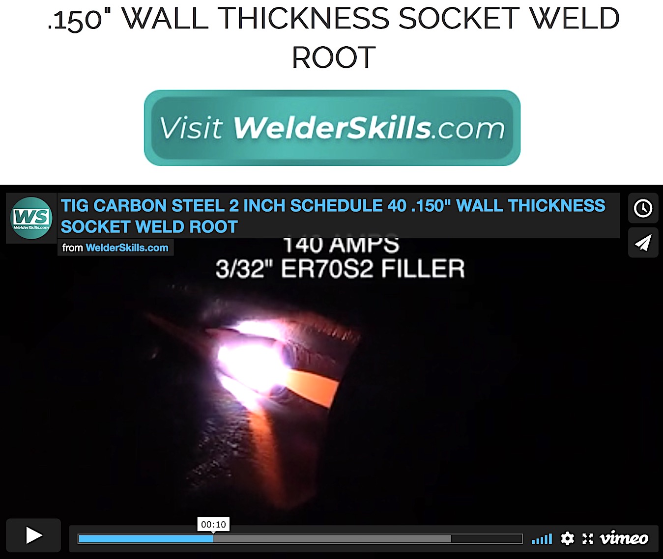 Tig Welding Carbon Steel pipe 2 inch schedule 40 socket weld root