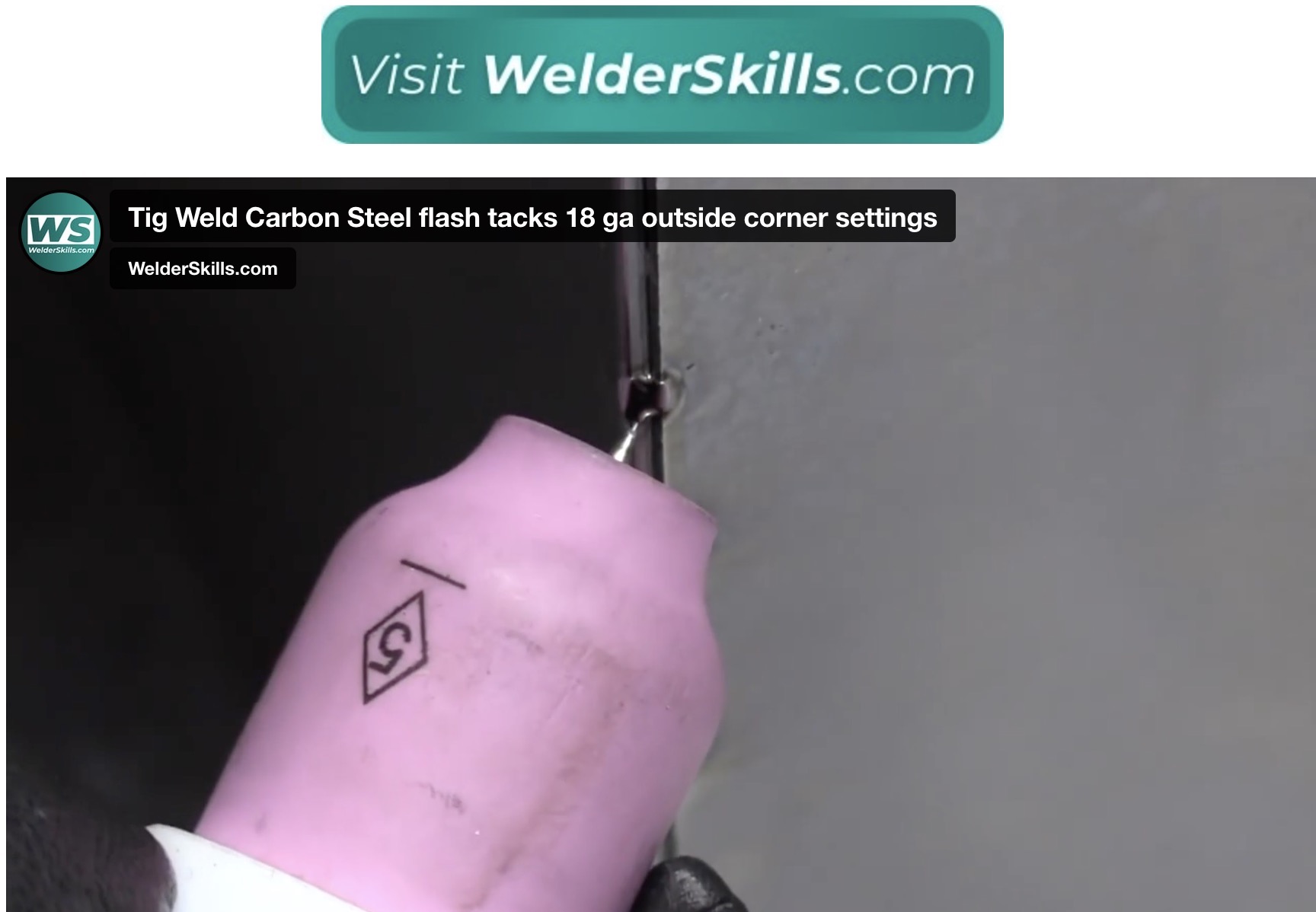 Tig Weld Carbon Steel flash tacks 18 ga outside corner settings