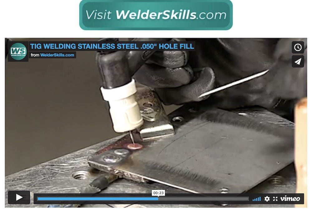 Tig Welding Stainless Steel .050" thick Hole Fill settings