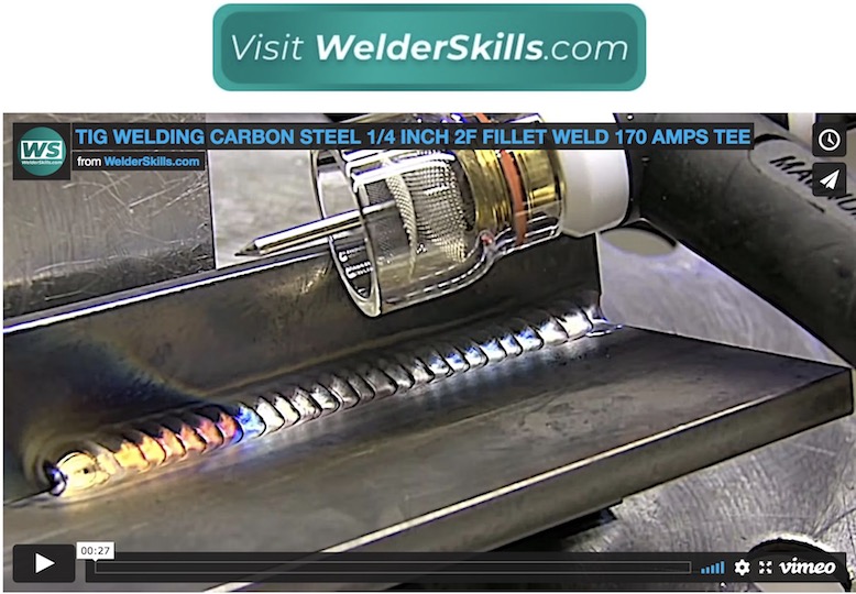 Tig Welding Carbon Steel 2f tee fillet weld at 170 amps