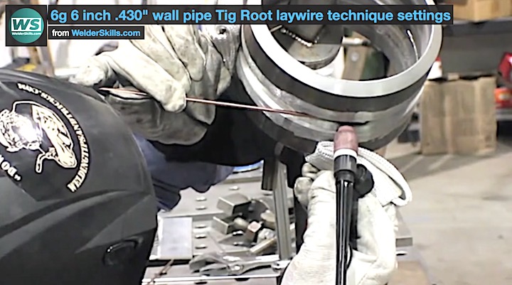 6g 6 inch pipe Tig Root laywire technique settings and arc shots
