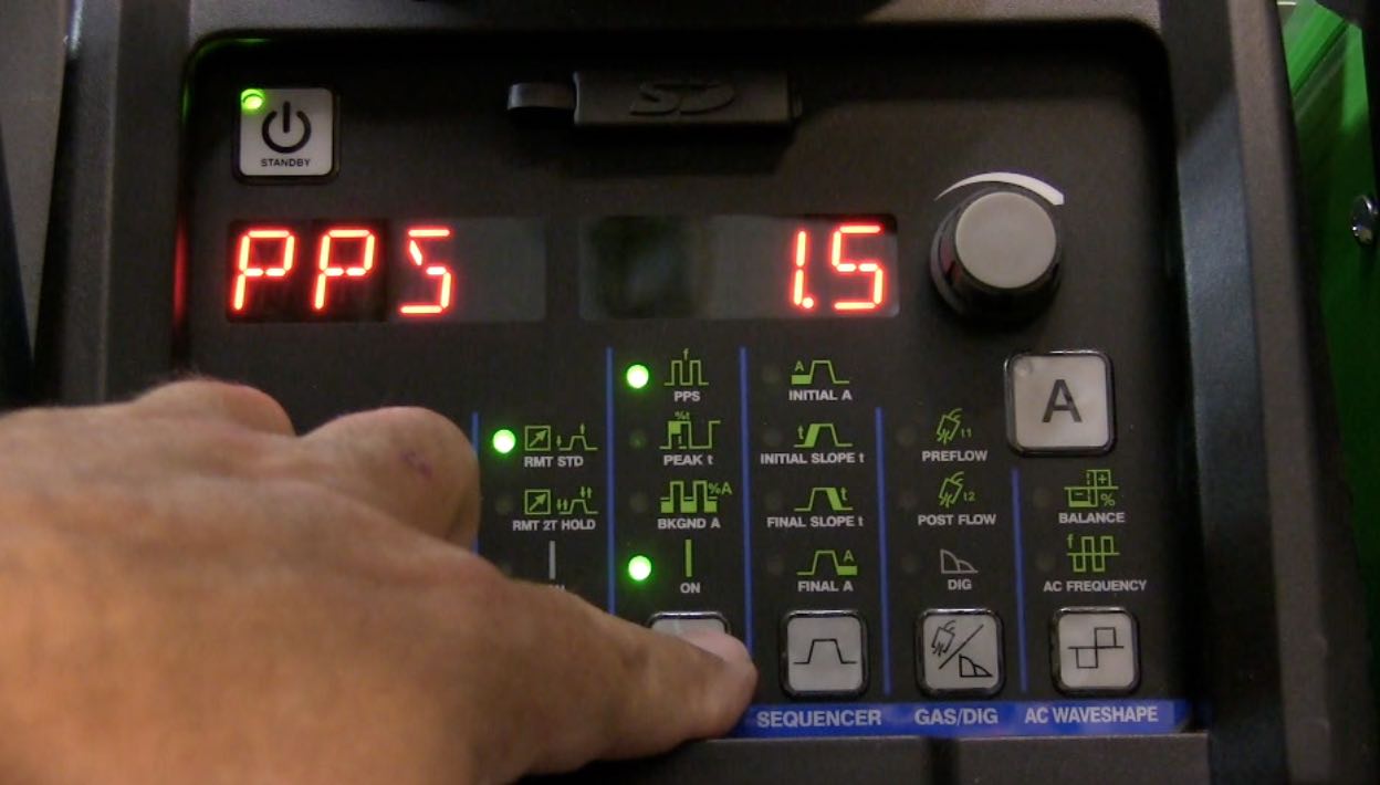 Pulse Tig Settings for 16 ga and 18 ga outside corners