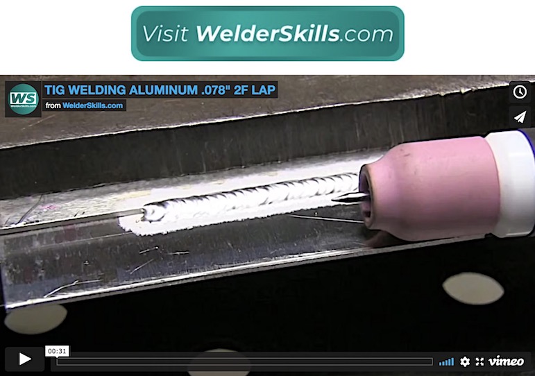 TIG welding Aluminum .078" 2f lap joint settings